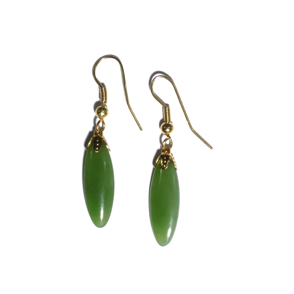 JADE DROP EARRINGS 21MM